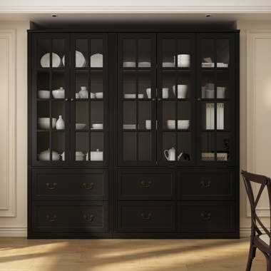 Hokku Designs Kitchen Pantry Storage Cabinet With Glass Hokku Designs Kitchen Pantry Storage Cabinet With Glass